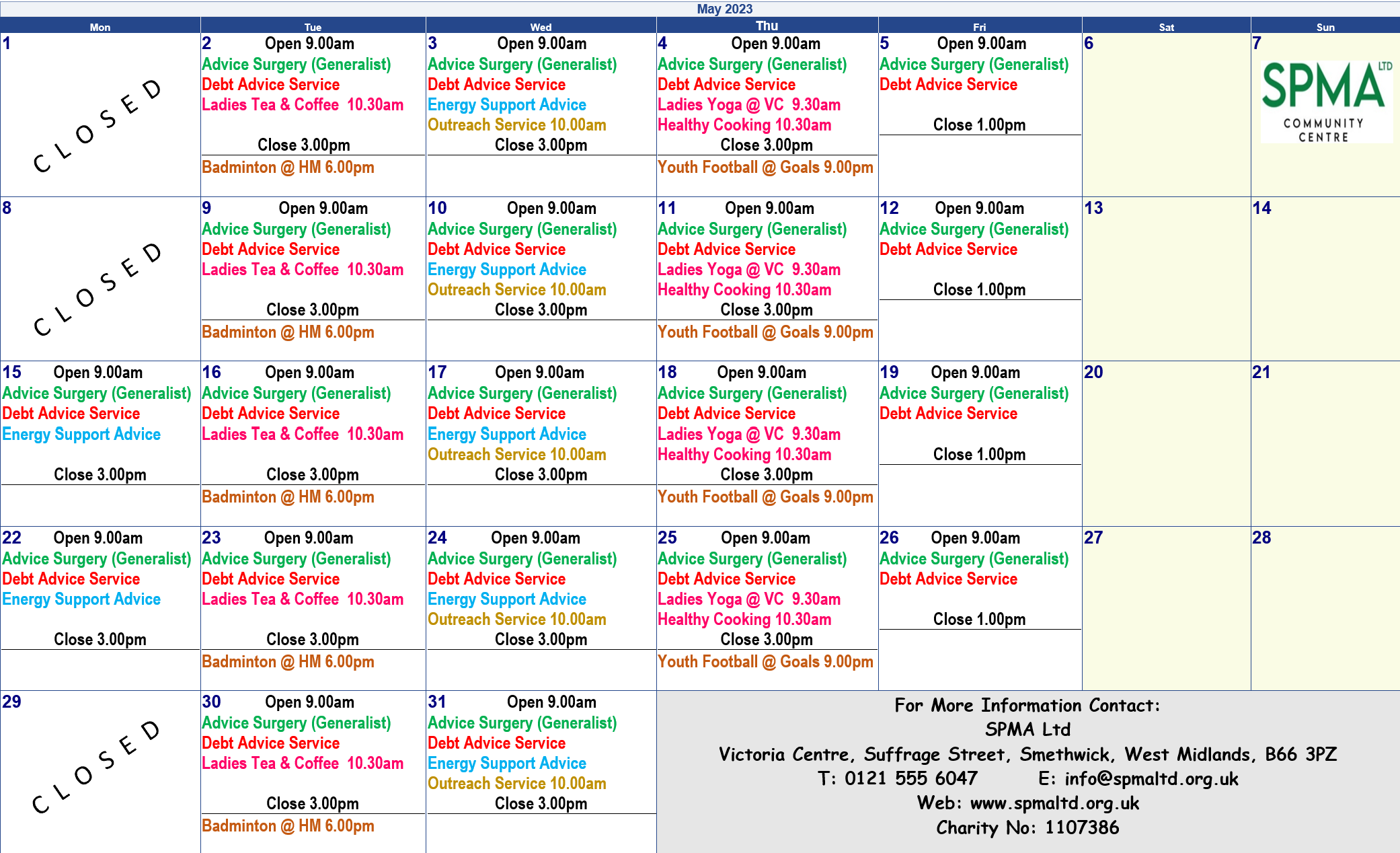 Timetable | Smethwick Pakistani Muslims Association (SPMA) Community ...